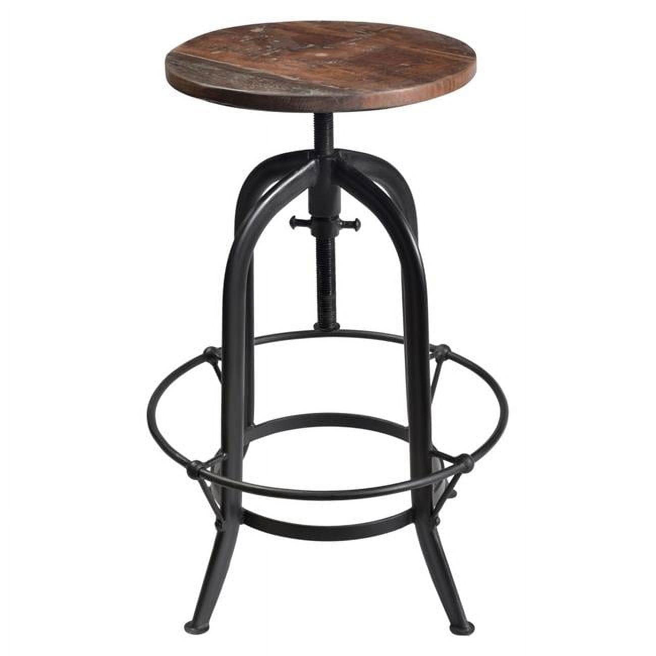 HomeRoots 522384 24 in. Iron Backless Adjustable Height Bar Chair with ...