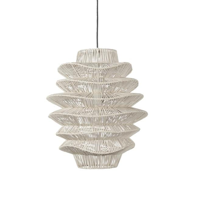 HomeRoots 522837 Single Rattan Dimmable Ceiling Light with White Shades ...