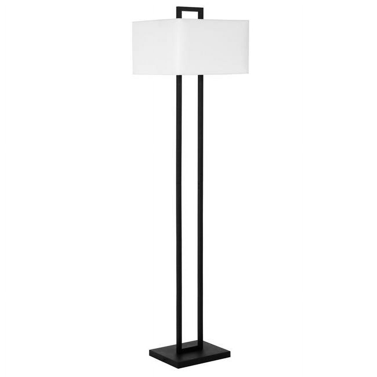 HomeRoots 523372 68 in. Black Traditional Shaped Floor Lamp with White ...