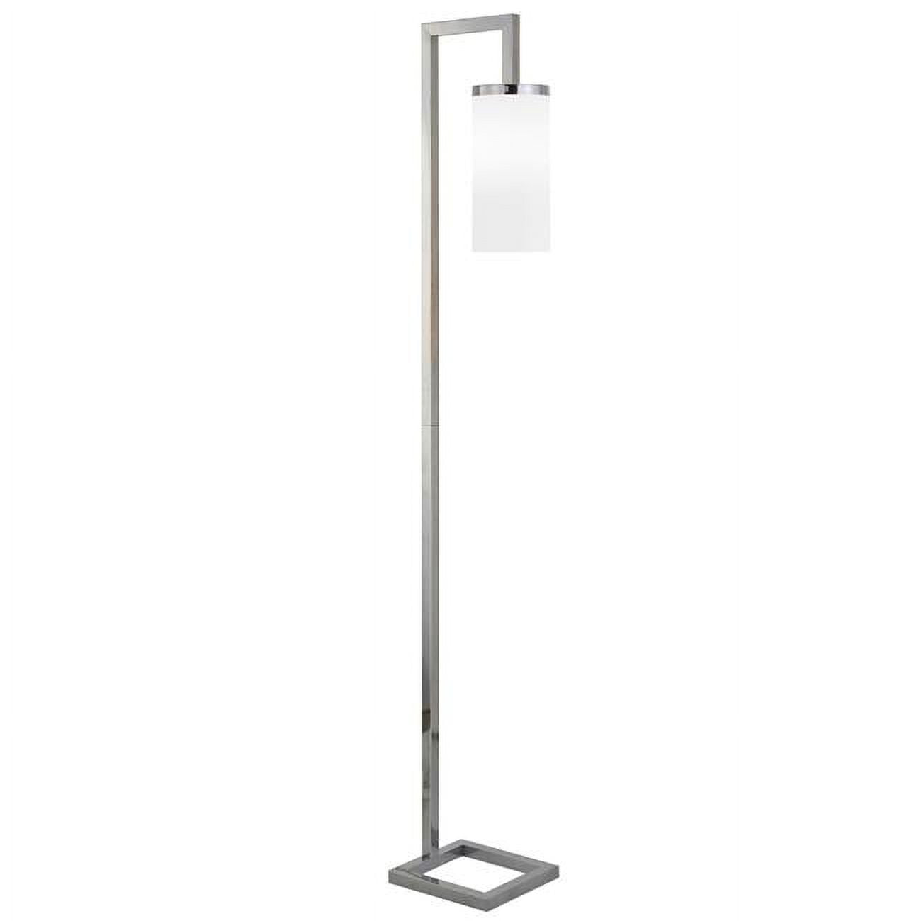 HomeRoots 523398 67 in. Nickel Reading Floor Lamp with White Frosted ...