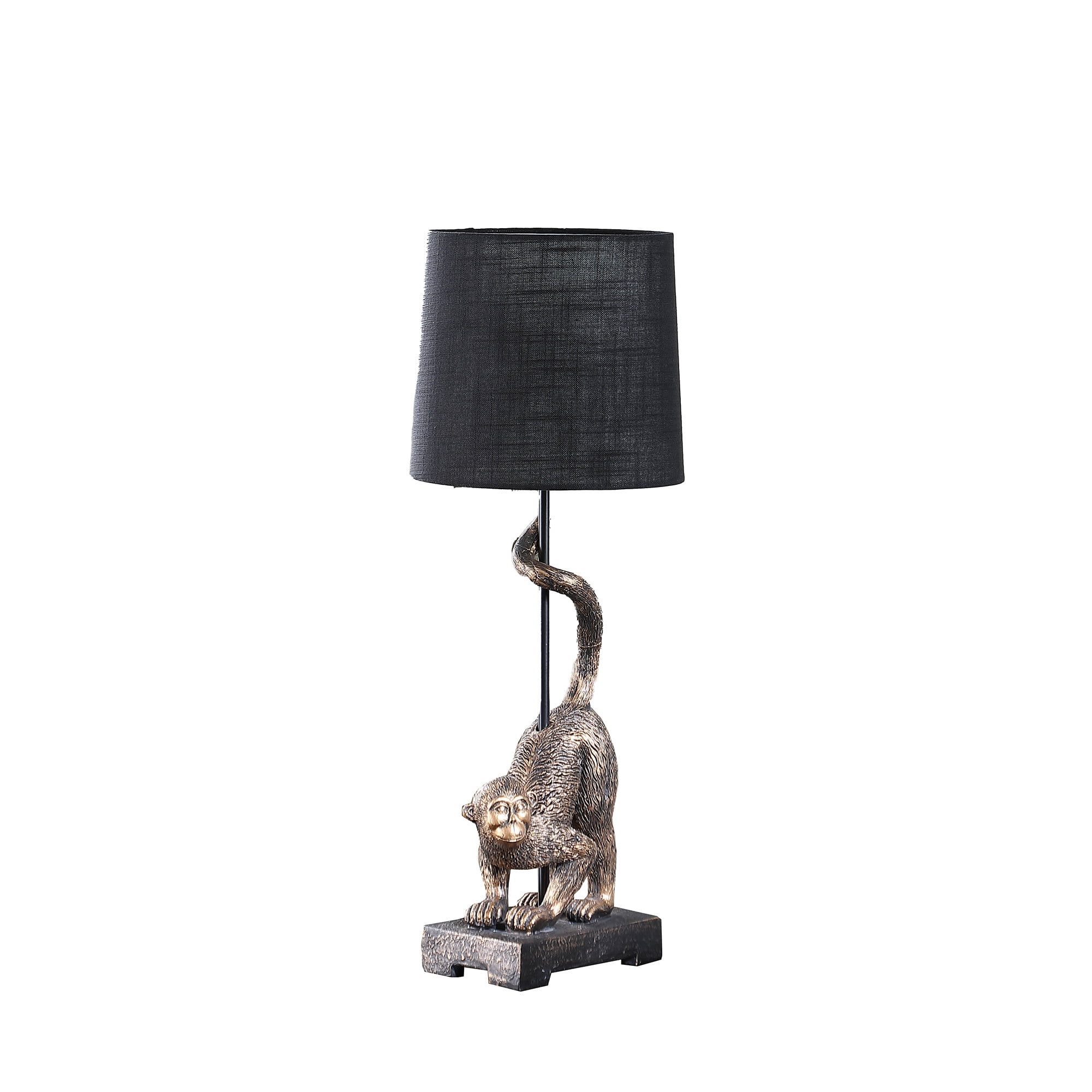 HomeRoots 524263 24 x 9 x 9 in. Dark Antiqued Gold Monkey Table Lamp ...