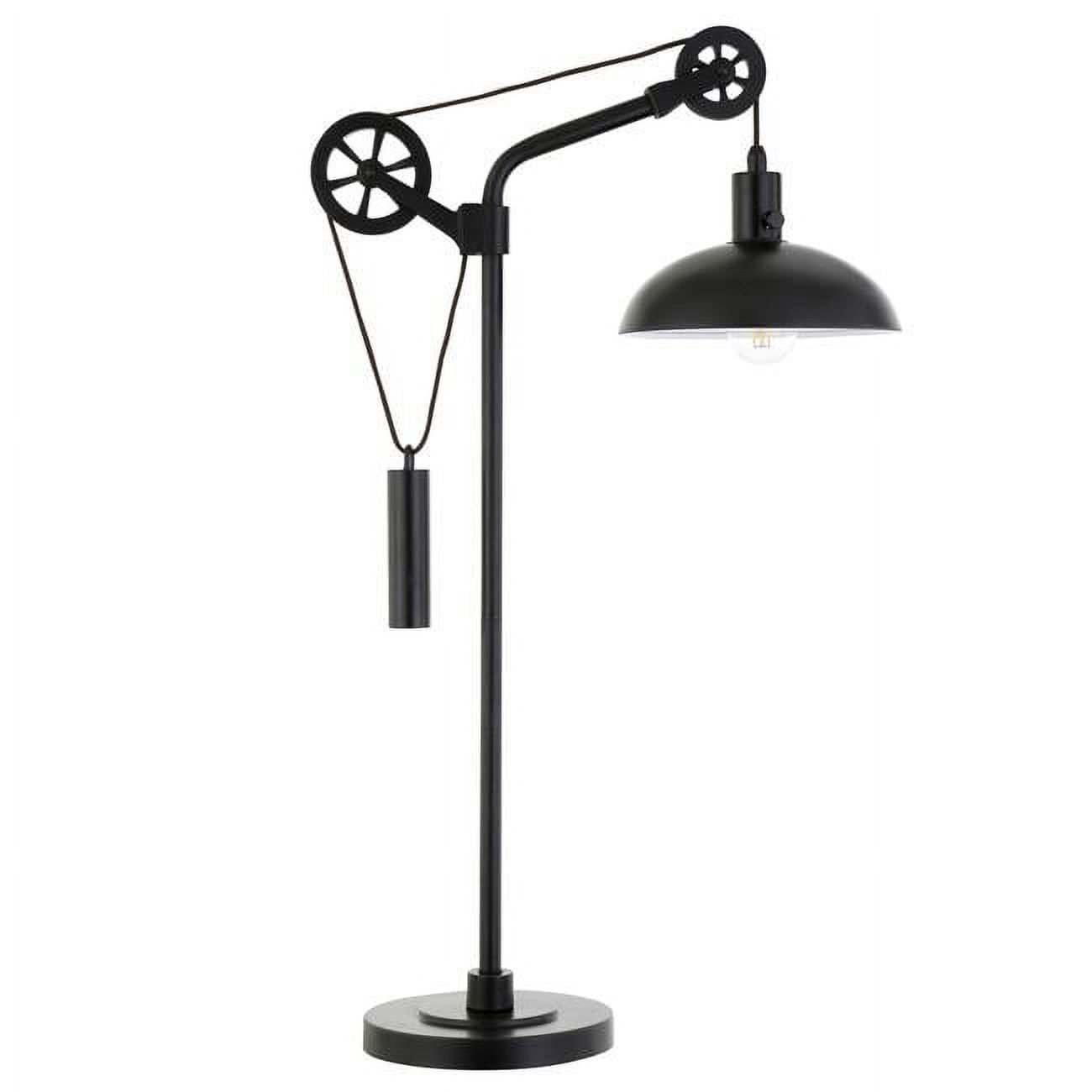 HomeRoots 524463 33 in. Black Metal Adjustable Desk Table Lamp with ...