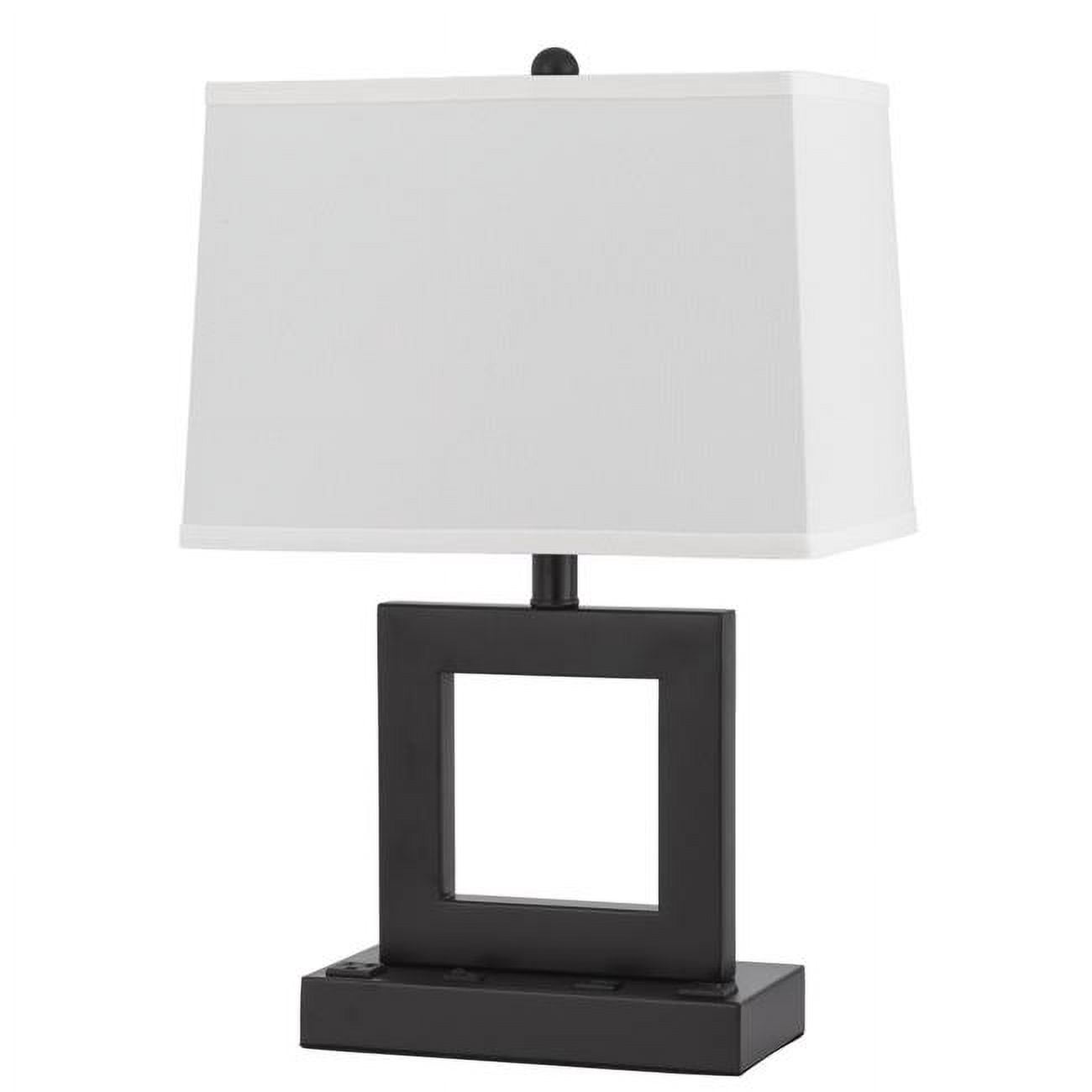 HomeRoots 524765 22 in. Metal Desk USB Table Lamp with White ...