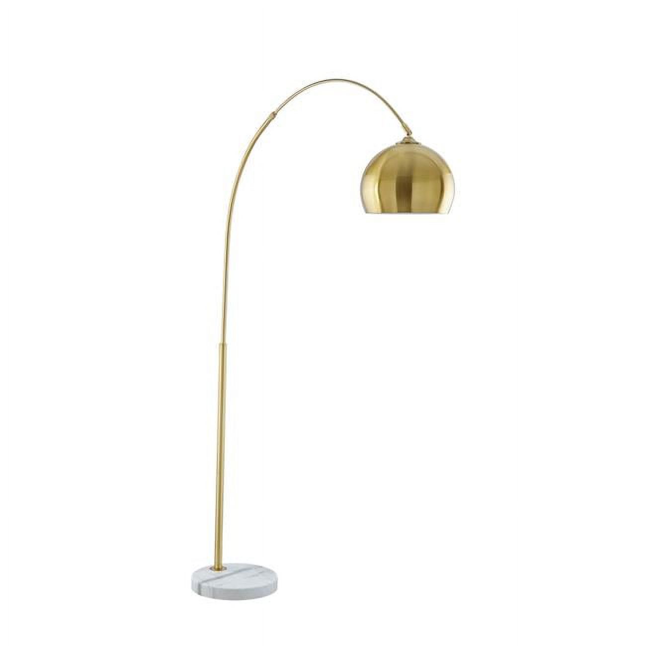 HomeRoots 530711 76 in. Brass Arched Floor Lamp with Brass Dome Shade ...
