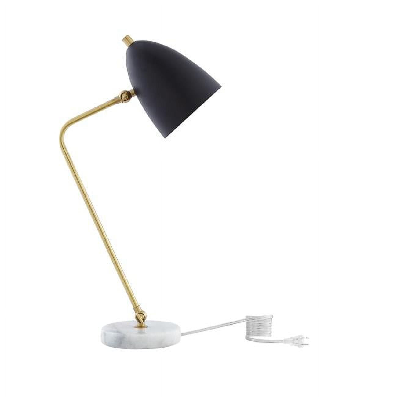 HomeRoots 530934 22 in. Iron Desk Table Lamp with Black Bell Shade ...