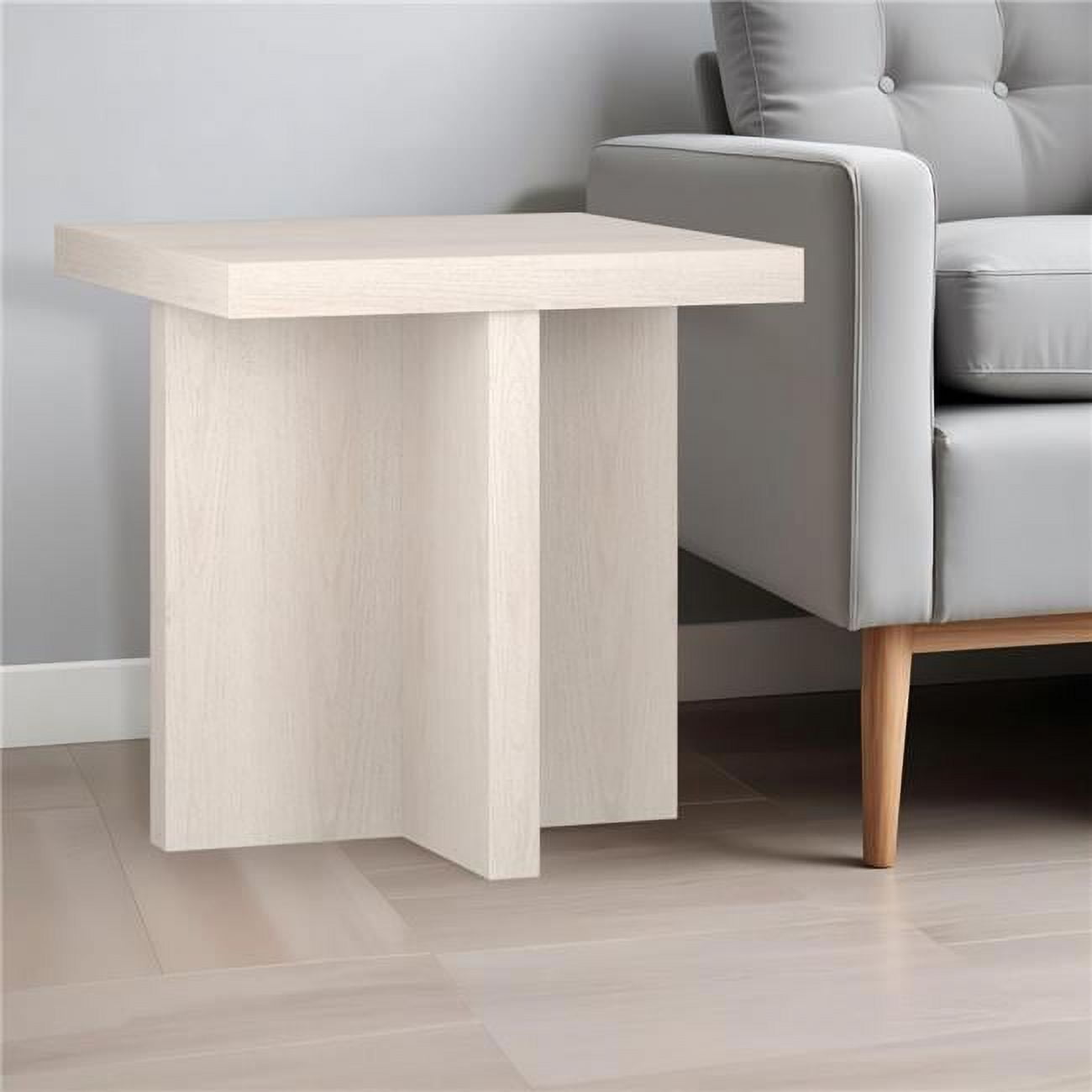 HomeRoots 544240 22 in. Alder White Wood Square End Table - Walmart.com