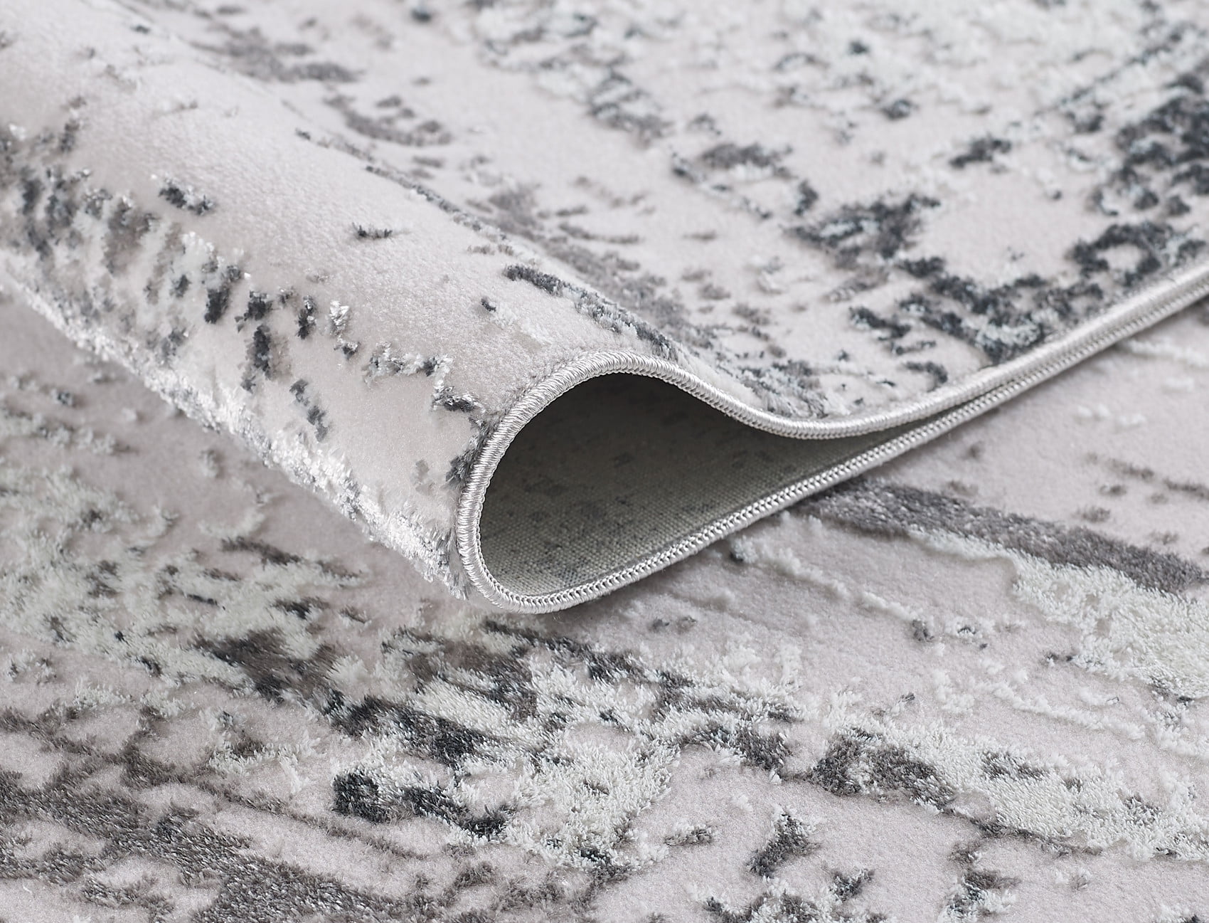 HomeRoots 553756 10 ft. Grey & Silver Abstract Washable Non Skid Runner ...