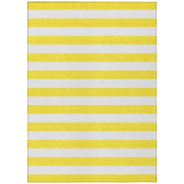 HomeRoots 560975 8 x 10 ft. Yellow & White Striped Washable Non Skid ...