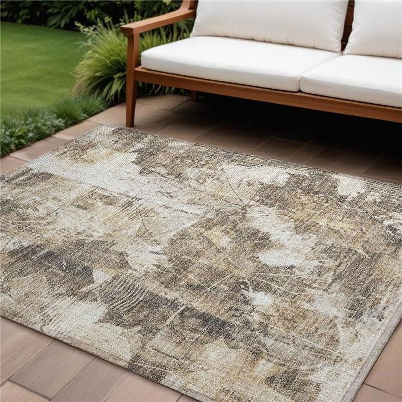 HomeRoots 563168 10 x 14 ft. Taupe & Ivory Floral Washable Non Skid ...