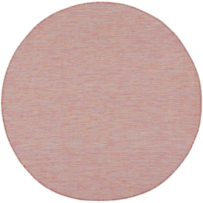 HomeRoots 6 ft. Dark Red Power Loom Round Area Rug - Dark Red - 6 ft ...