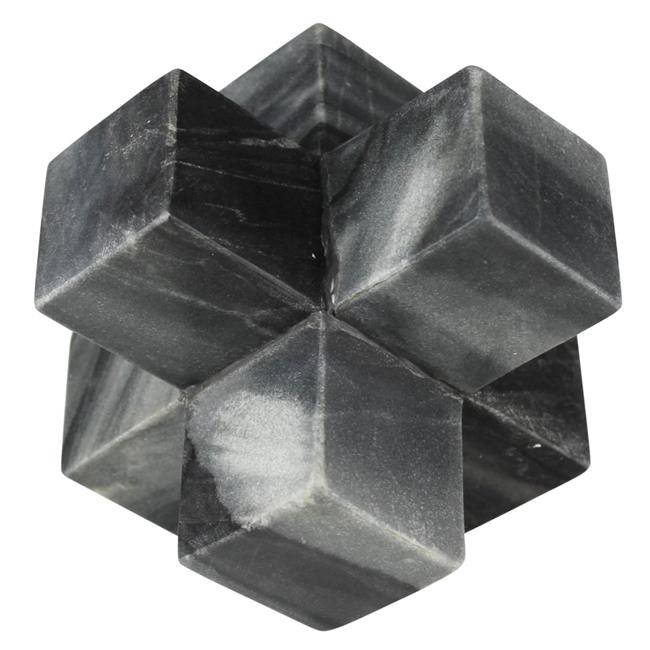 HomeRoots 523763 6 in. Black Marble Decorative Jack Tabletop Sculpture ...
