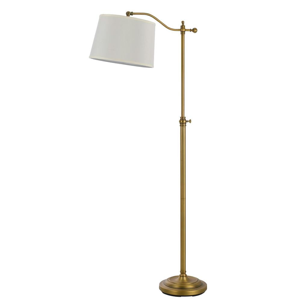 63" Bronze Adjustable Traditional Shaped Floor Lamp With White Square ...