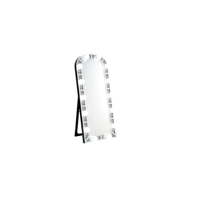 HomeRoots 63" Mirrored & Faux Diamonds Cheval Standing Mirror - Walmart.com