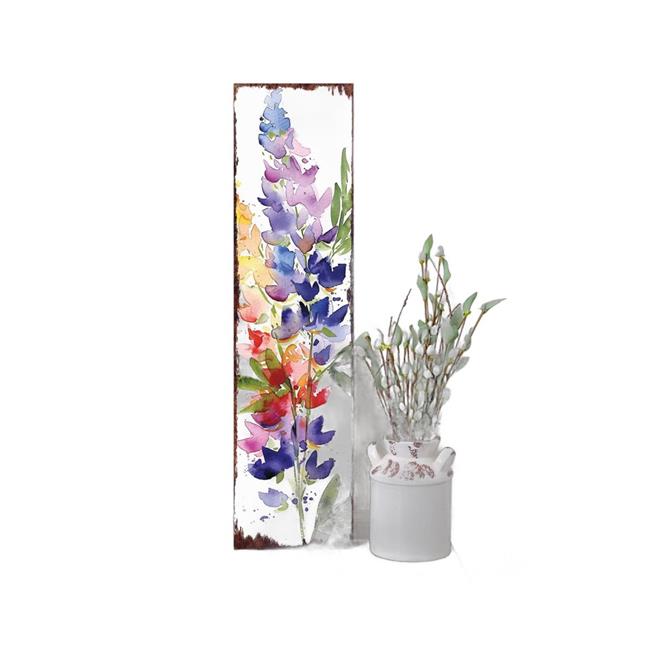 HomeRoots 633560 36 in. White Blue & Purple Watercolor Floral Solid ...