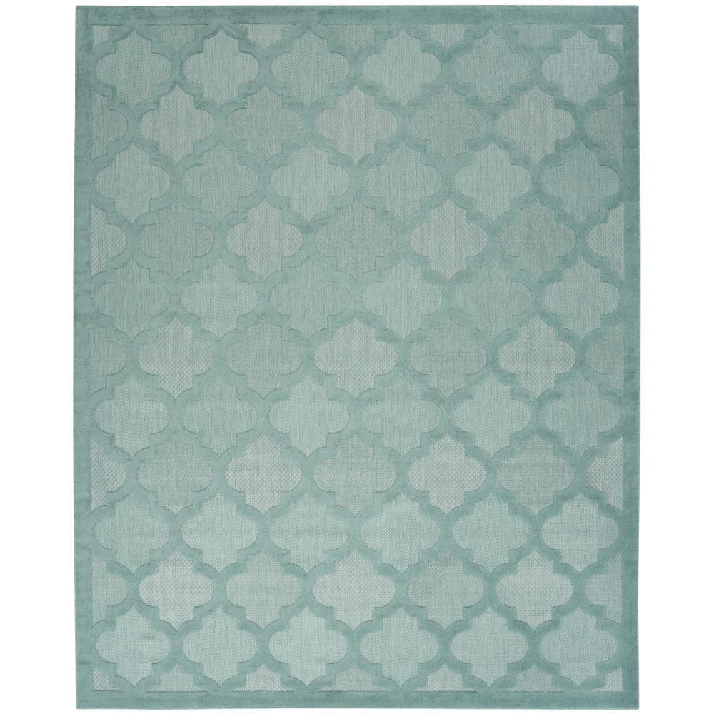 HomeRoots 7' X 10' Aqua Geometric Flatweave Area Rug - Walmart.com