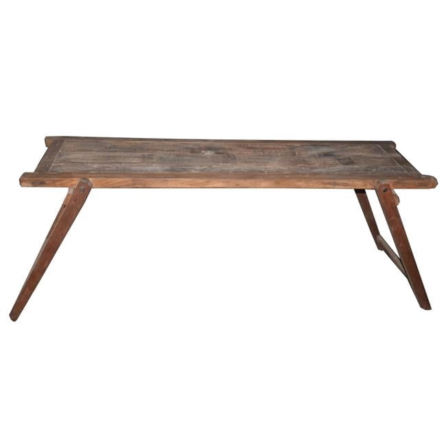 HomeRoots 527531 71 in. Brown Reclaimed Wood Distressed Folding Console ...