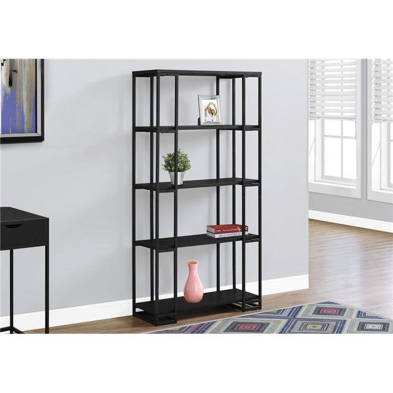 72" Walnut Particle Board Laminate And Mdf Corner Bookshelf - Walmart.com
