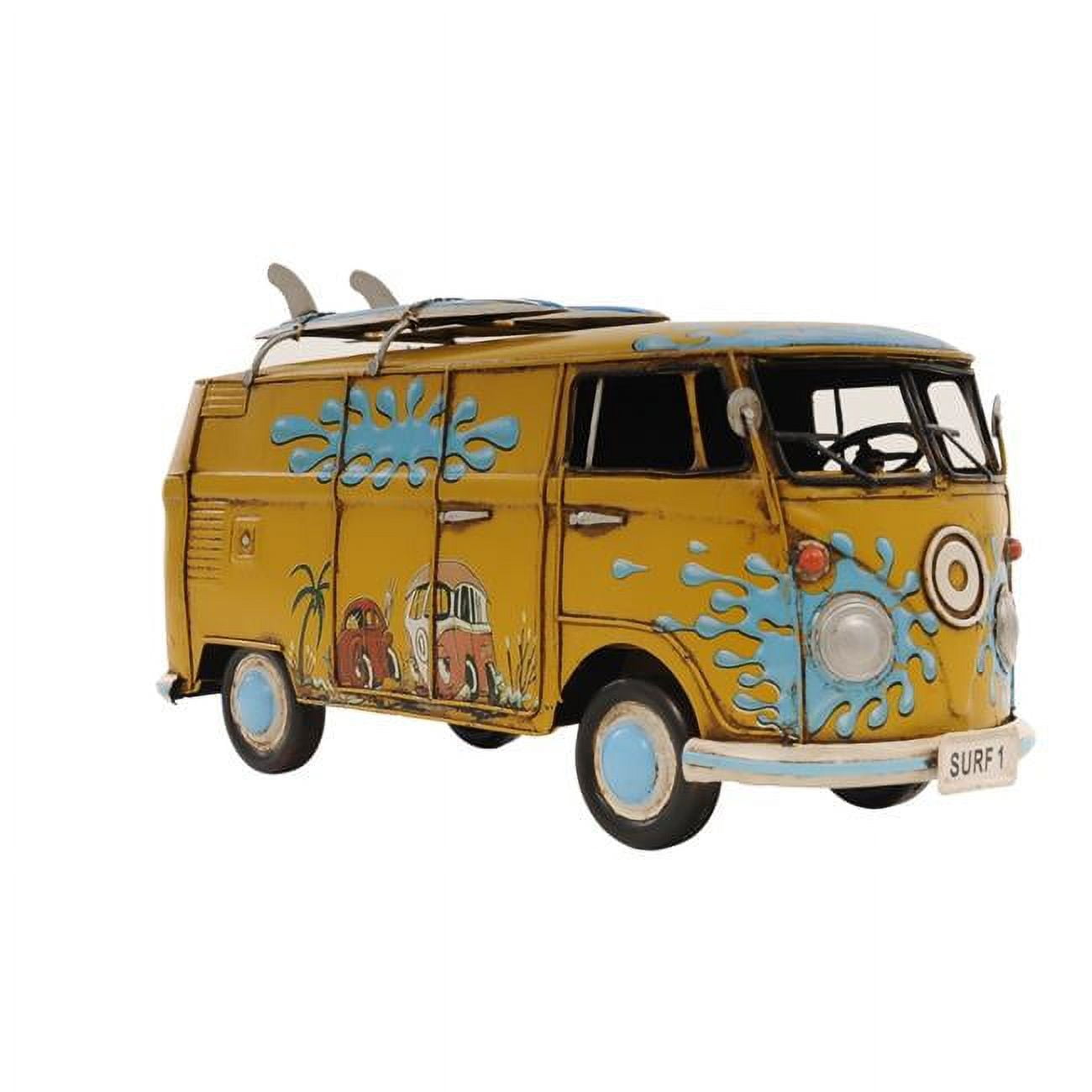 HomeRoots 8" Blue And Yellow Metal C1967 Volkswagen Hand Painted ...