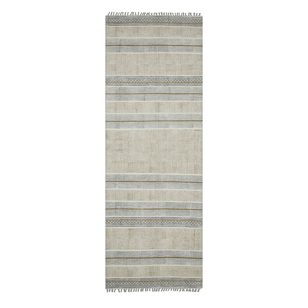 HomeRoots 8' Brown Geometric Flatweave Handmade Distressed Runner Rug ...