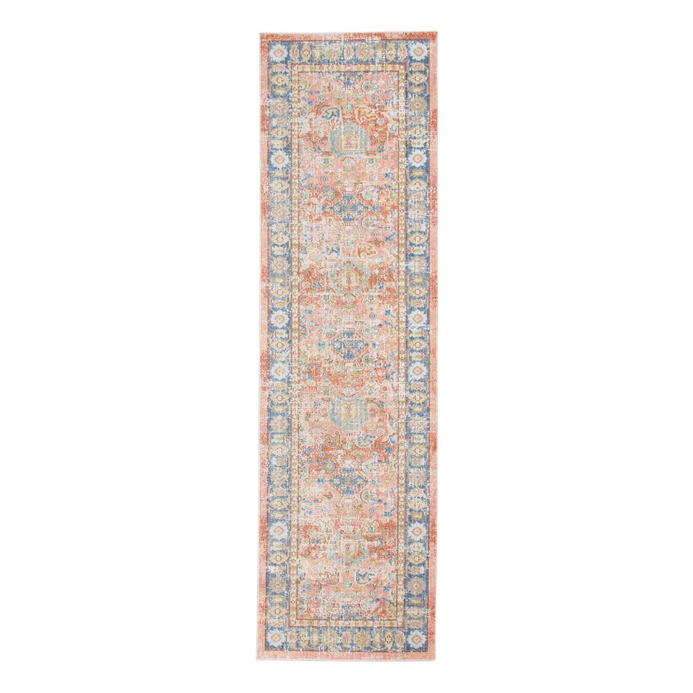 HomeRoots 8' Coral Floral Power Loom Runner Rug - Walmart.com