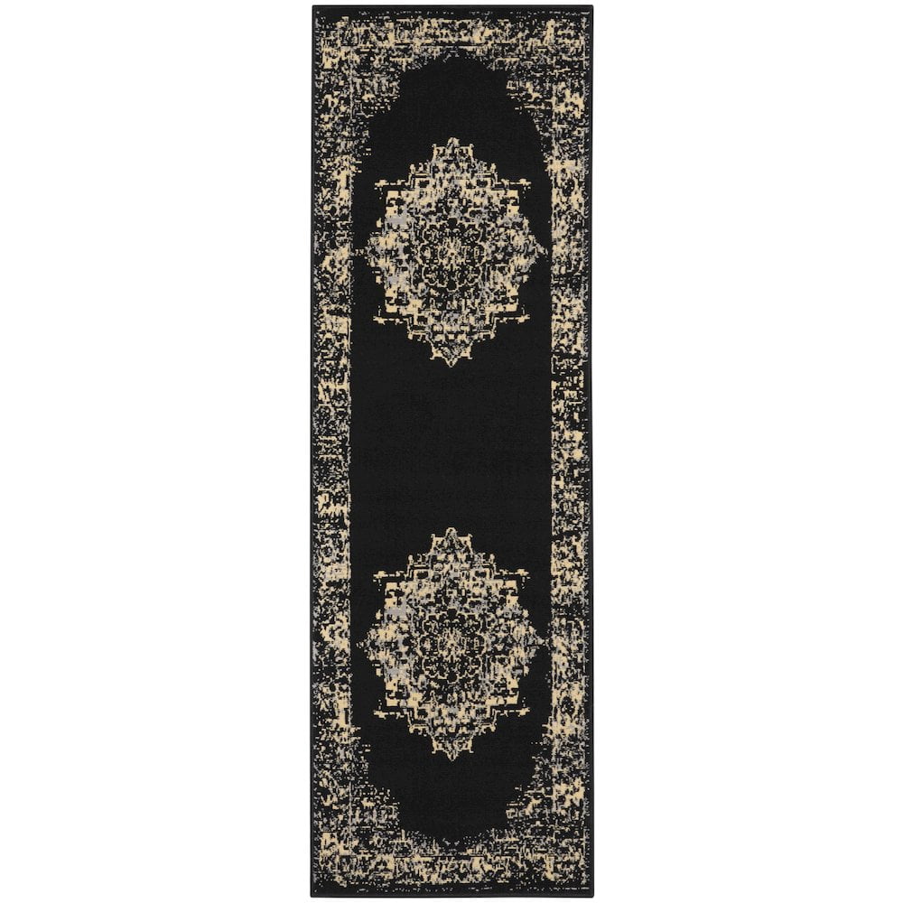 HomeRoots 8' Cream Damask Power Loom Runner Rug - Walmart.com
