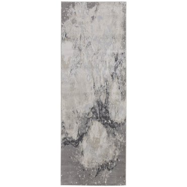 HomeRoots 514382 9 x 12 ft. Gray Ivory & Black Wool Abstract Hand ...