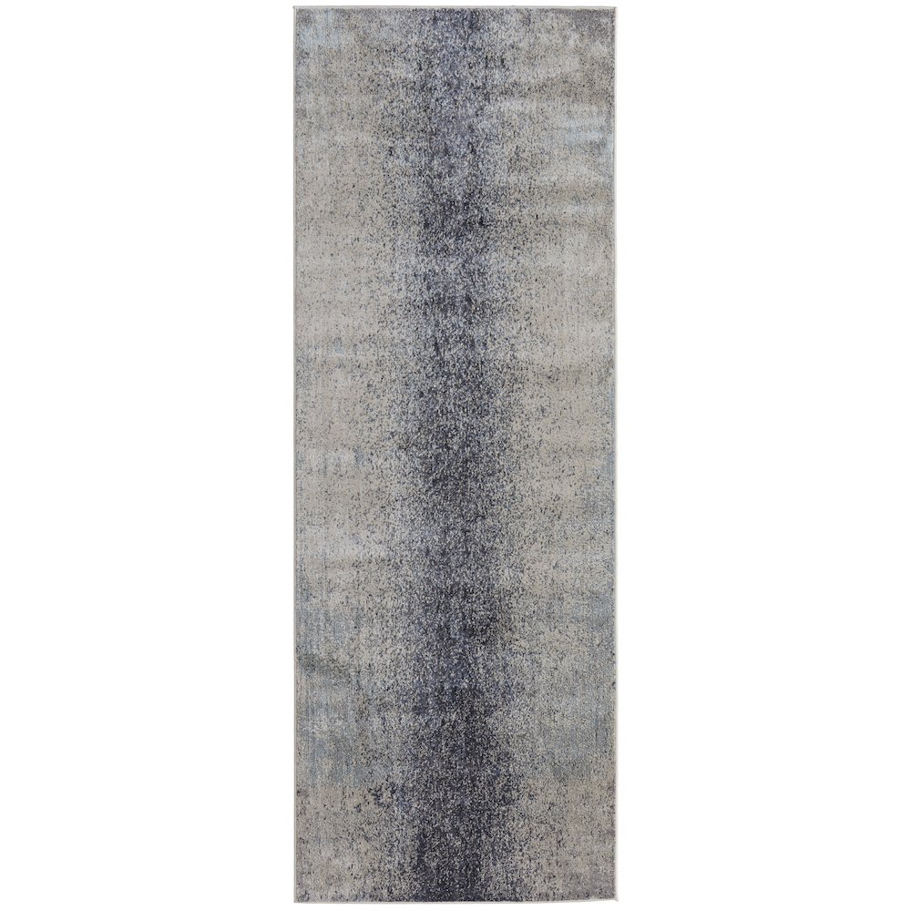 HomeRoots 8' Ivory And Blue Abstract Power Loom Runner Rug - Walmart.com