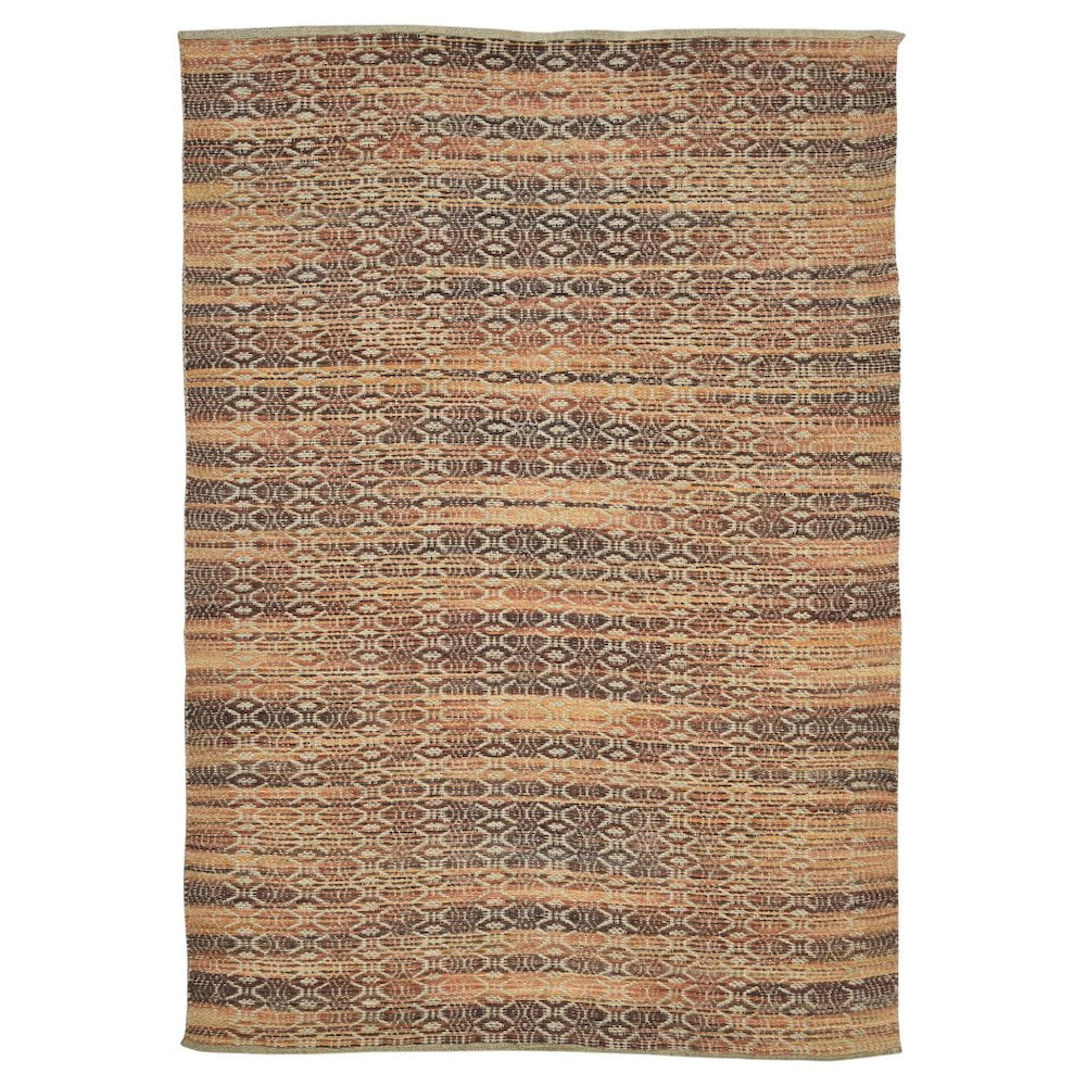 HomeRoots 8' X 10' Brown And Red Geometric Flatweave Handmade Area Rug ...