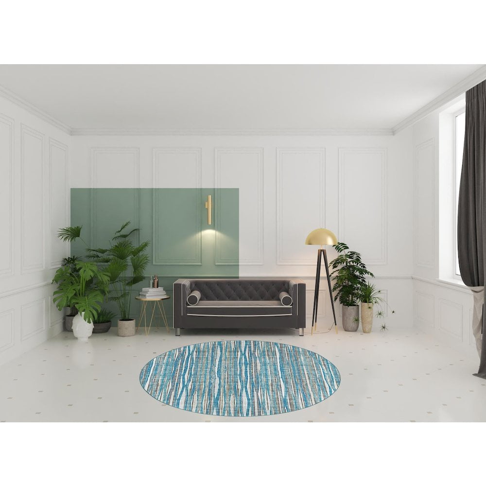 HomeRoots 8' X 8' Blue Round Ombre Tufted Handmade Area Rug - Walmart.com