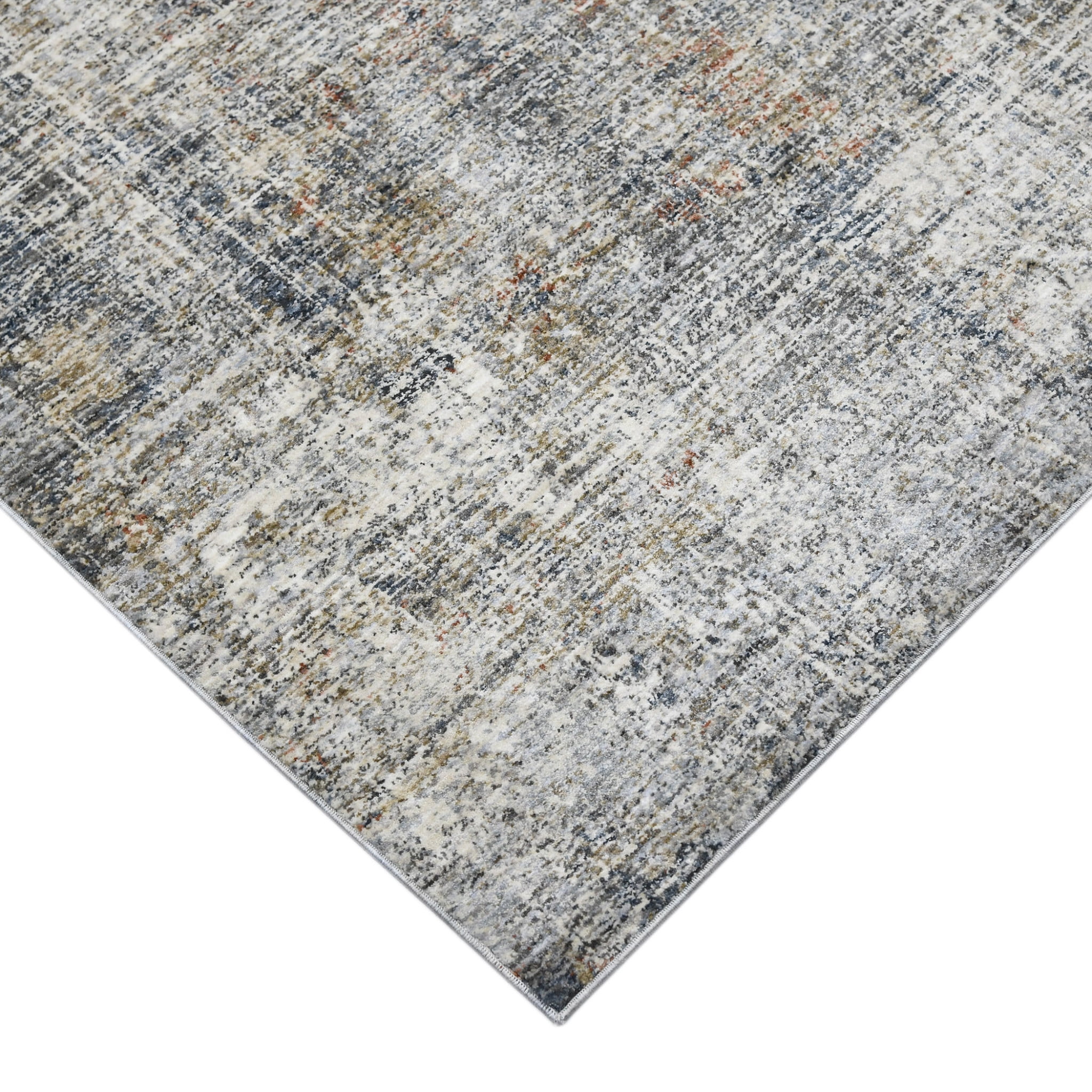 HomeRoots 532342 8 ft. Abstract Power Loom Runner Rug, Gray & Orange ...