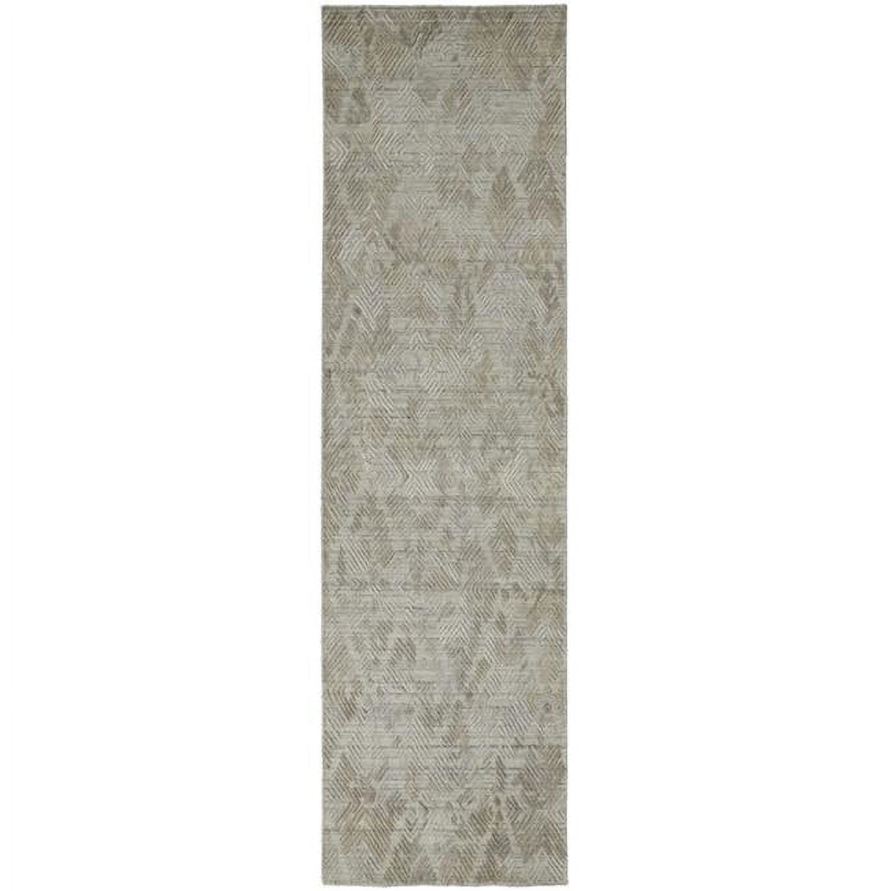 HomeRoots 8 ft. Gray & Taupe Abstract Hand Woven Runner Area Rug - Gray ...