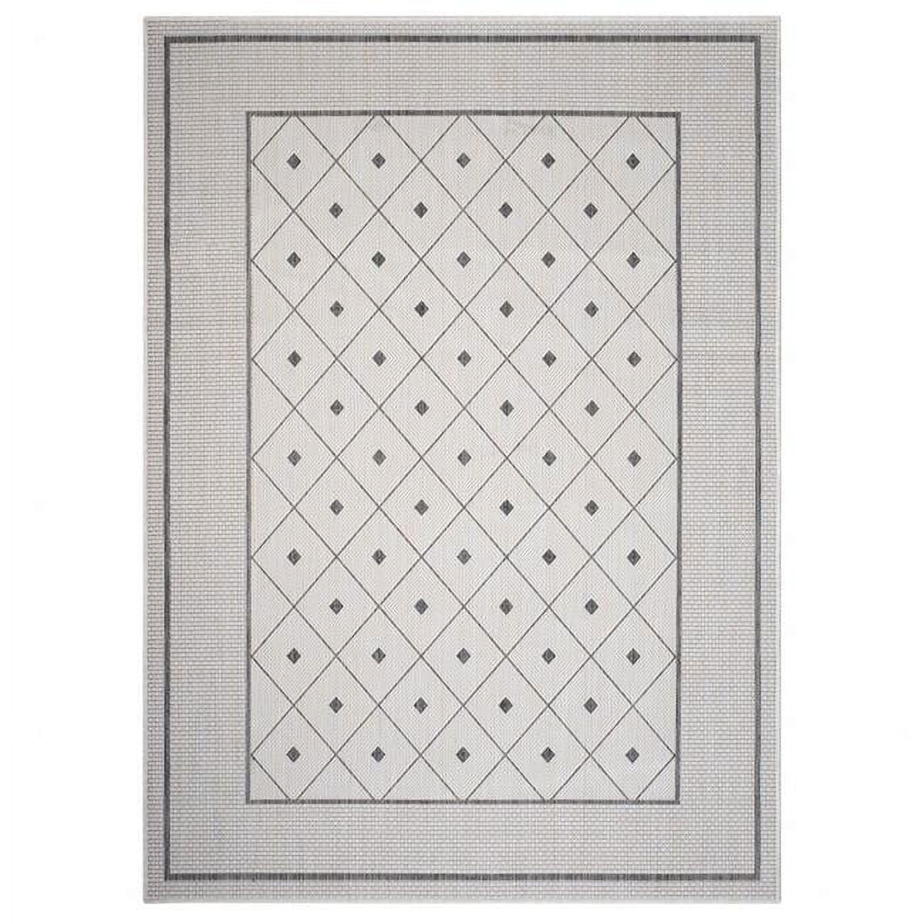 HomeRoots 8 x 10 ft. Gray Diamonds Indoor & Outdoor Area Rug - Gray - 8 ...