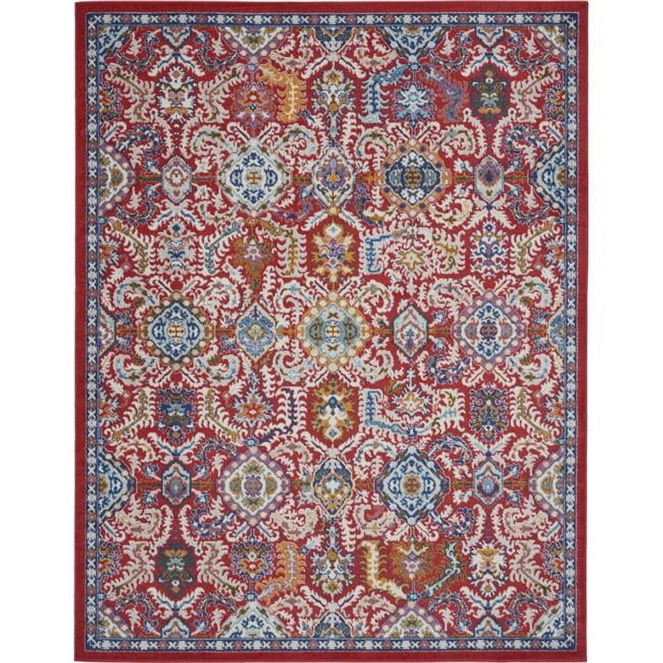 HomeRoots 8 x 10 ft. Red & Multi Color Decorative Area Rug - Red Multi ...