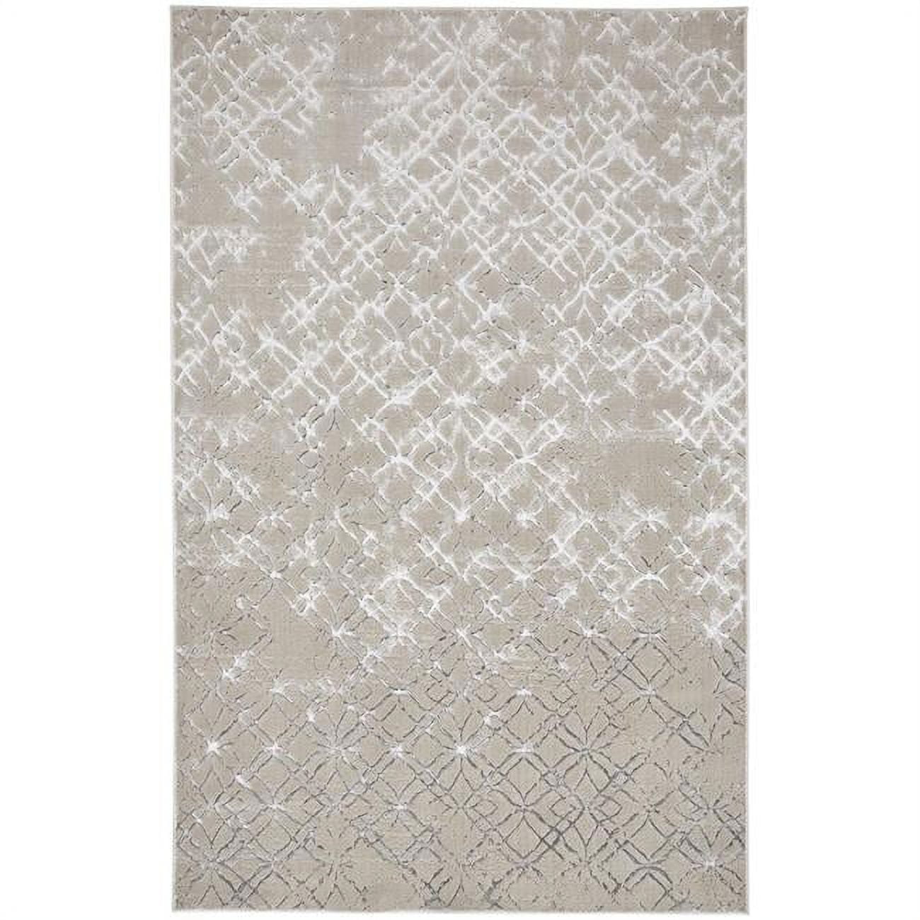 HomeRoots 8 x 10 ft. Silver Gray & White Abstract Rectangle Area Rug ...
