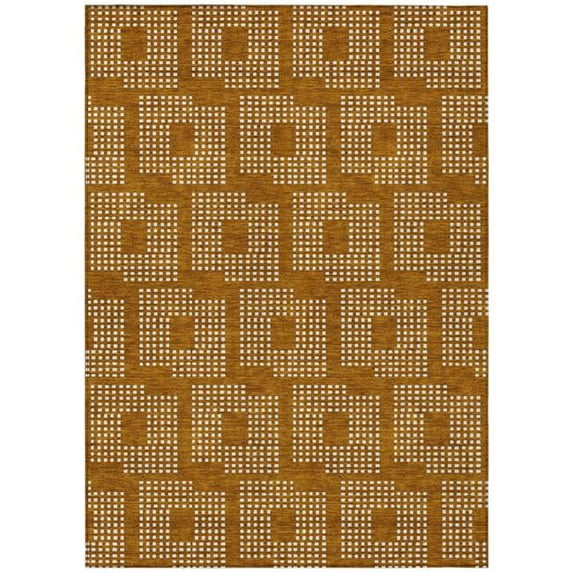 HomeRoots 592590 8 x 10 ft. Terra Cotta & Ivory Geometric Washable ...