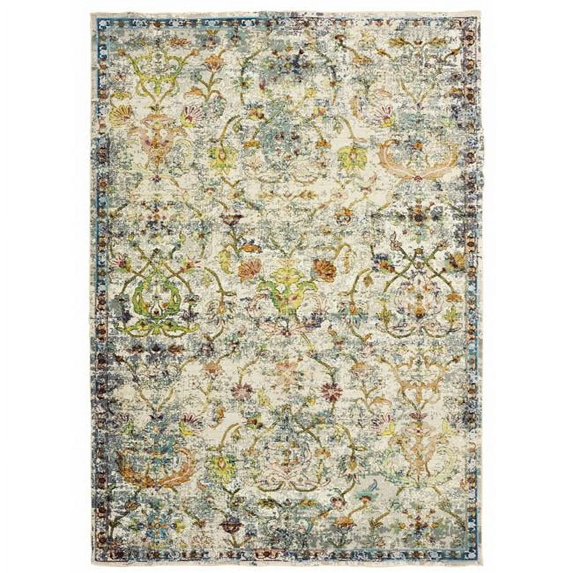 HomeRoots 9 x 12 ft. Beige Abstract Garden Area Rug - Beige - 9' x 12 ...