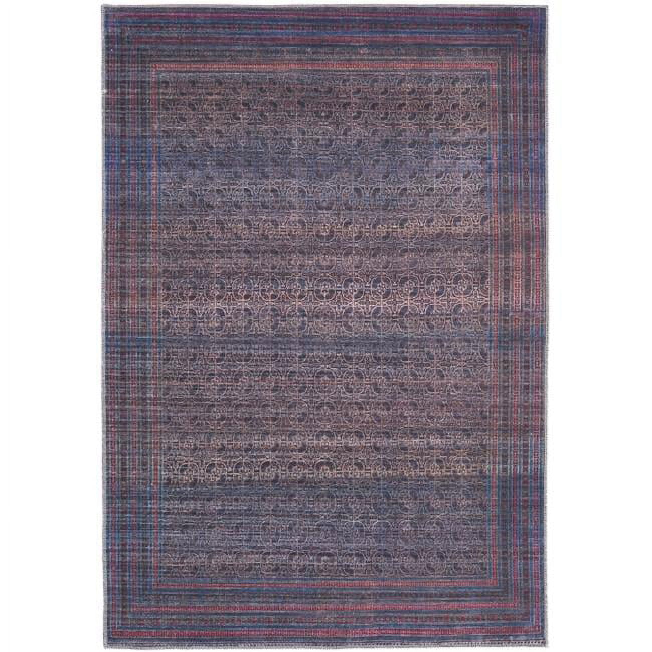 HomeRoots 9 x 12 ft. Blue Pink & Purple Floral Power Loom Rectangle ...