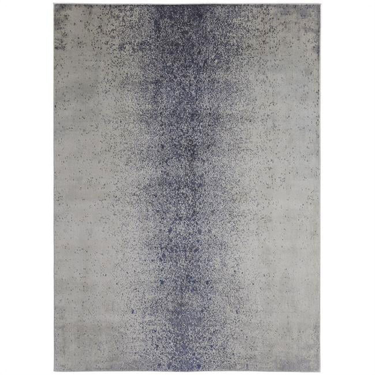 HomeRoots 9 x 12 ft. Ivory & Blue Abstract Power Loom Rectangle Area ...