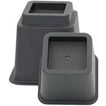 Mainstays Black Bed Risers, Raise Your Bed to Create Storage Space, 4 ...