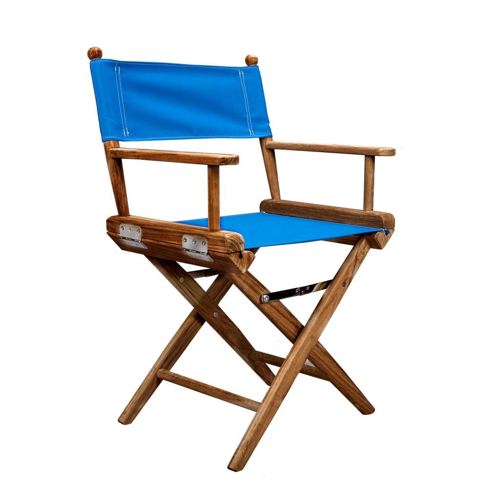 Blue And Brown Solid Wood Director Chair - Walmart.com