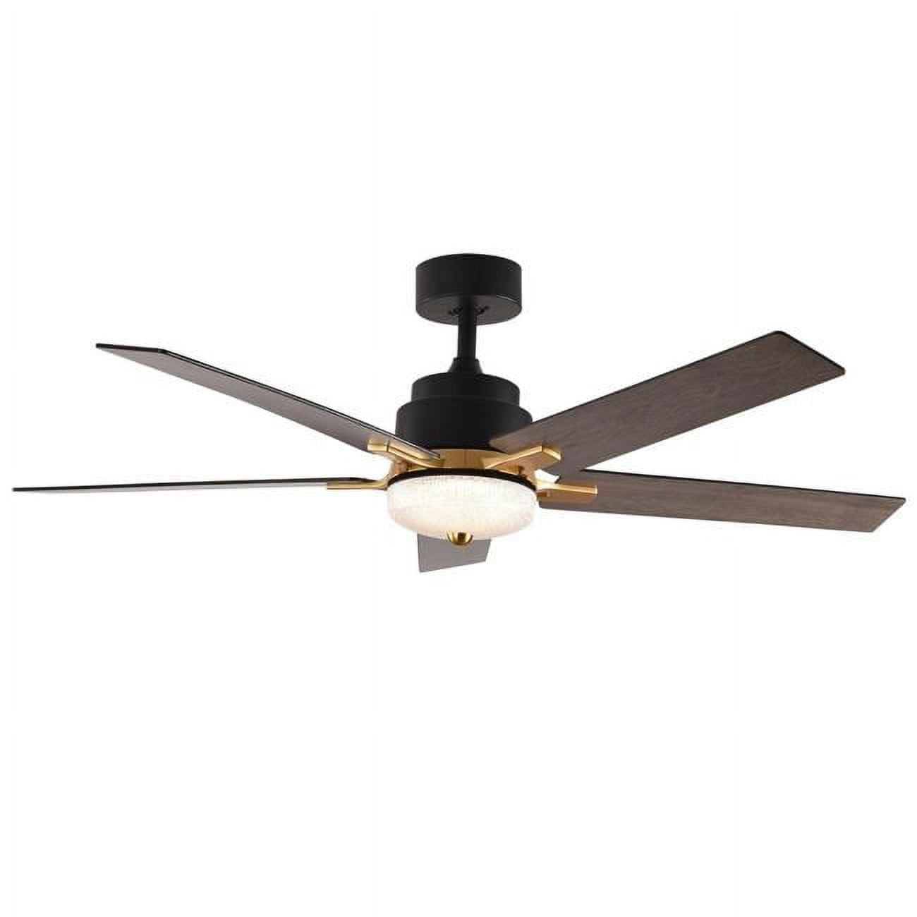 HomeRoots Brown Propeller Five Blade Dimmable Remote Control Integrated ...