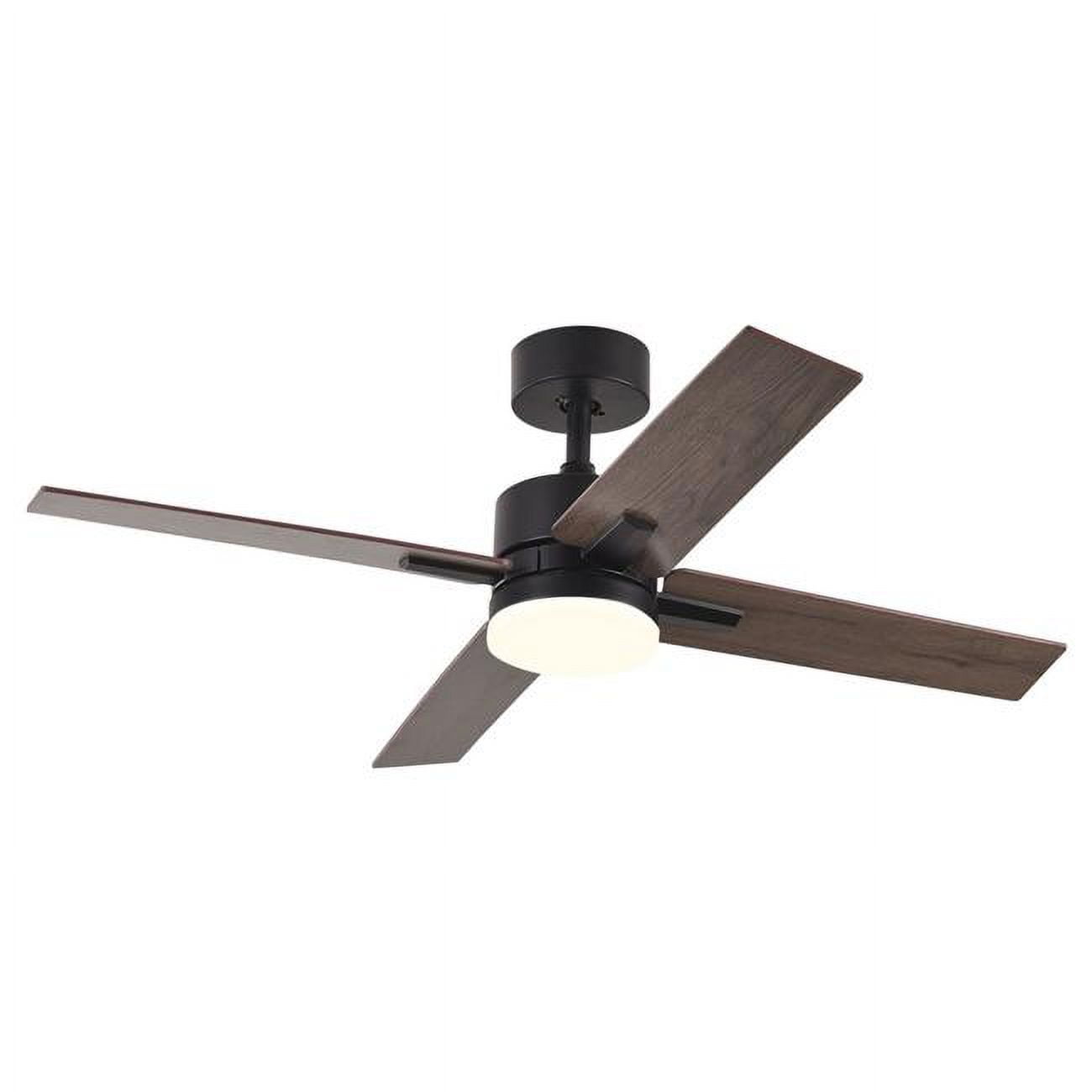HomeRoots Brown Propeller Four Blade Dimmable Remote Control Integrated ...