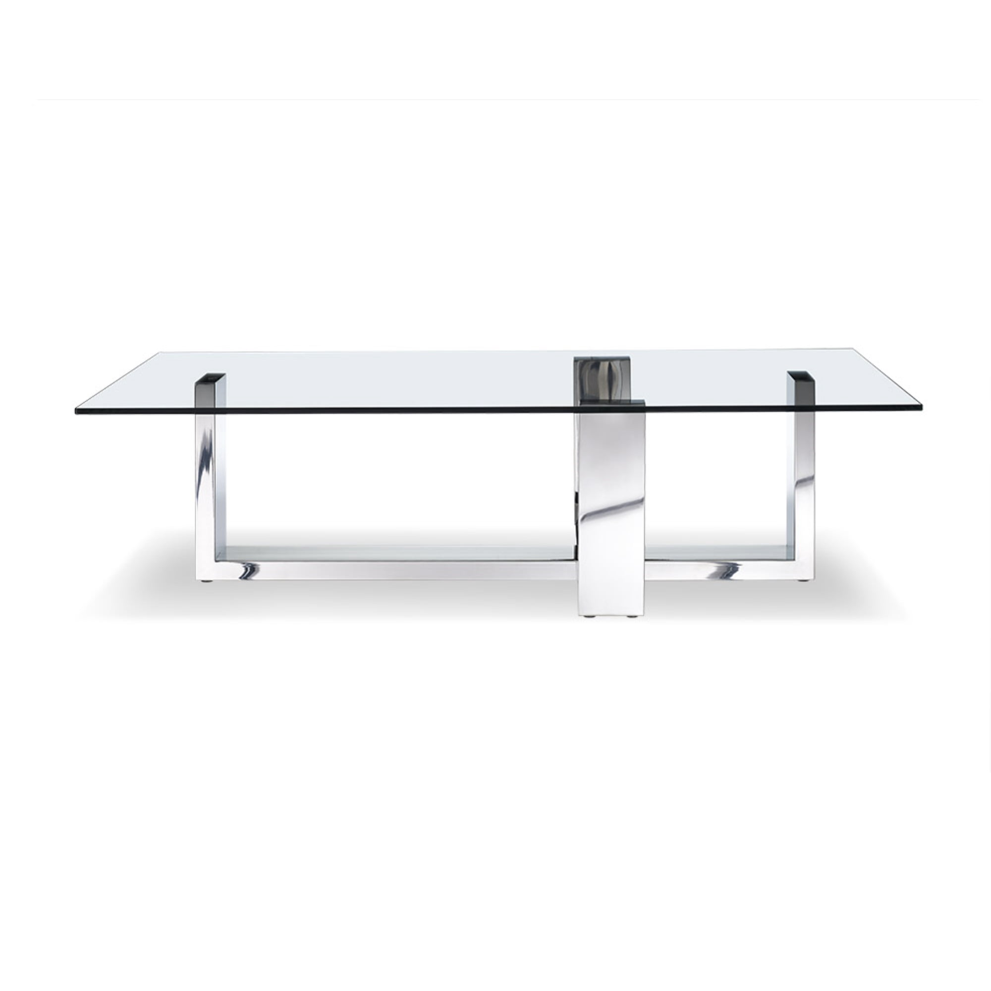 HomeRoots Clear Glass Coffee Table - 59 x 28 x 16 in. - Walmart.com