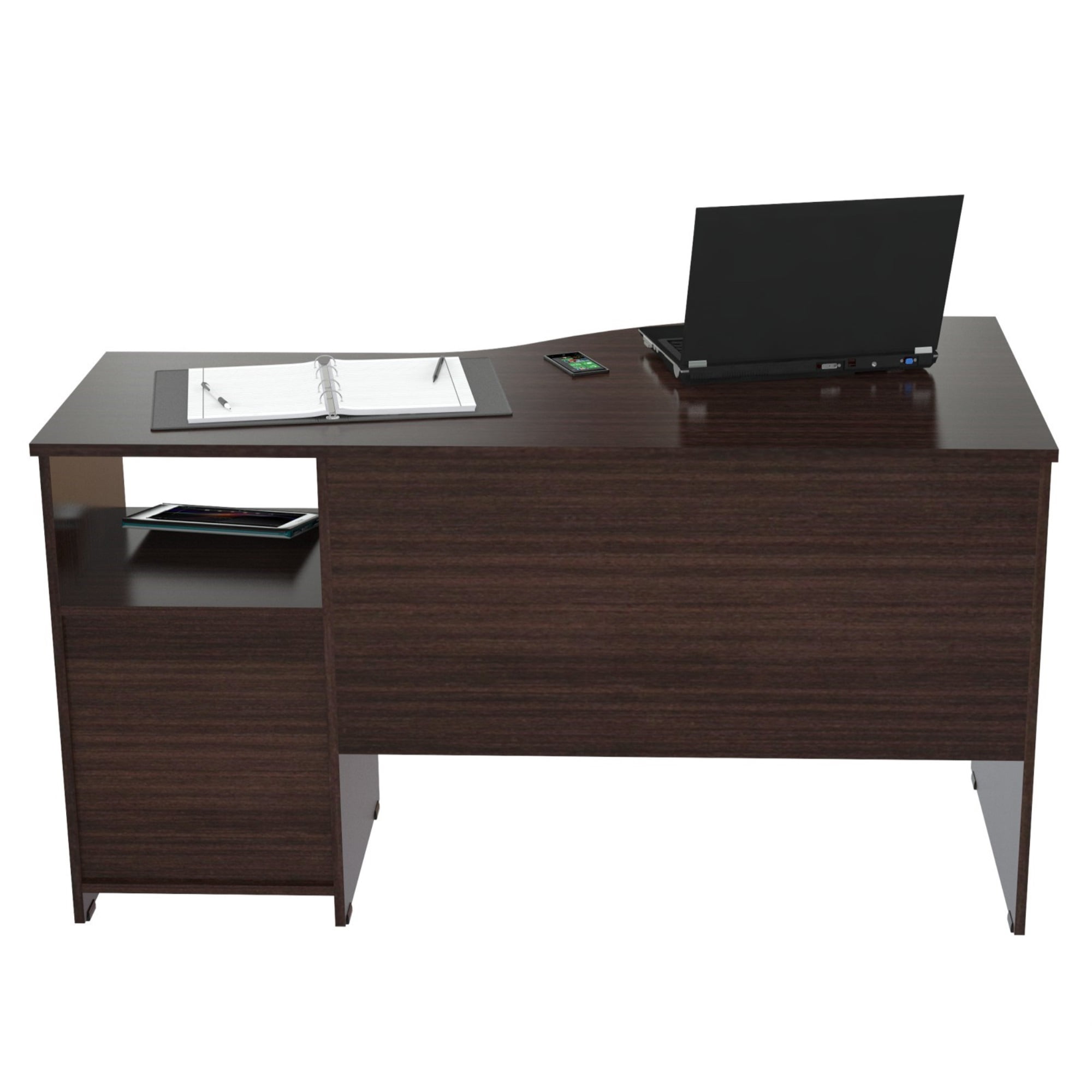 Espresso Finish Wood Curved Top Writing Desk - Walmart.com