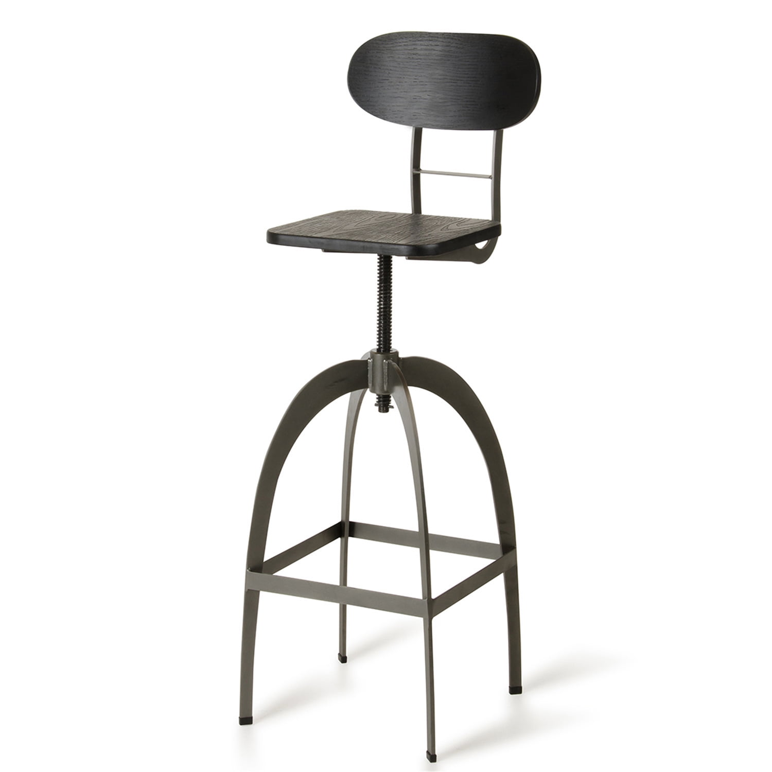 Modern Black & Gun Metal Bar Stool - Walmart.com