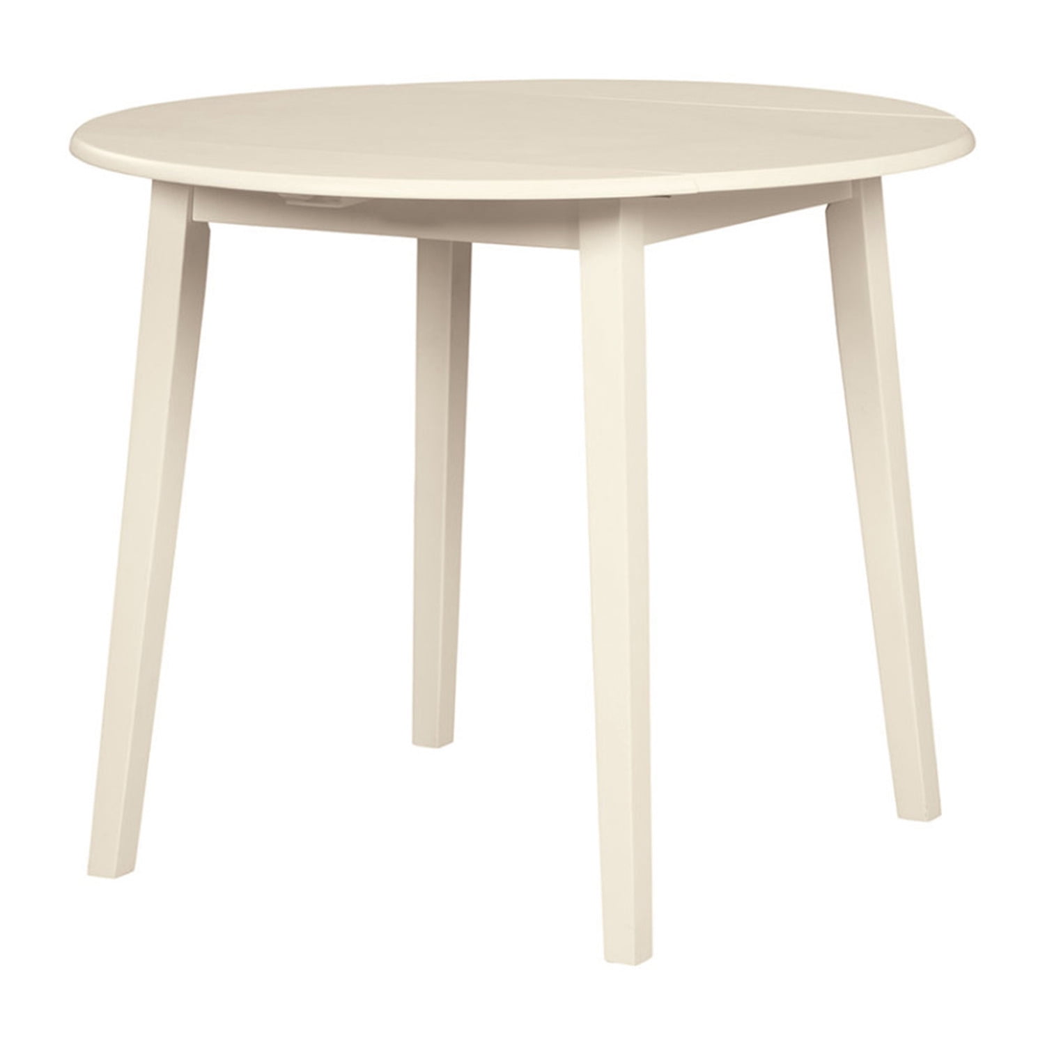 HomeRoots Decor Solid Wood Round Dining Table with Hinged Drop Down ...