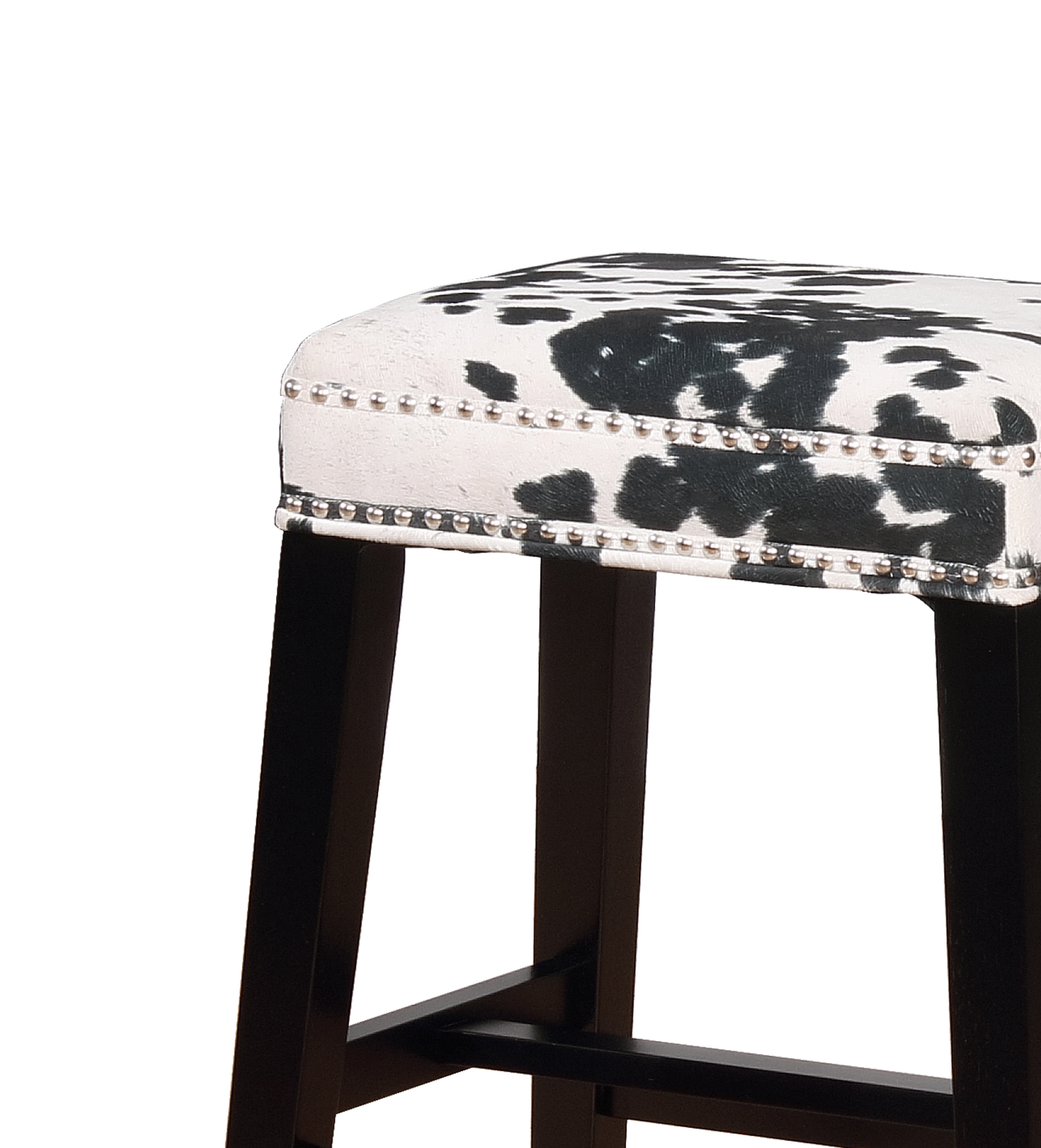 HomeRoots Decor Traditional Style Wooden Bar Stool with Cow Print ...