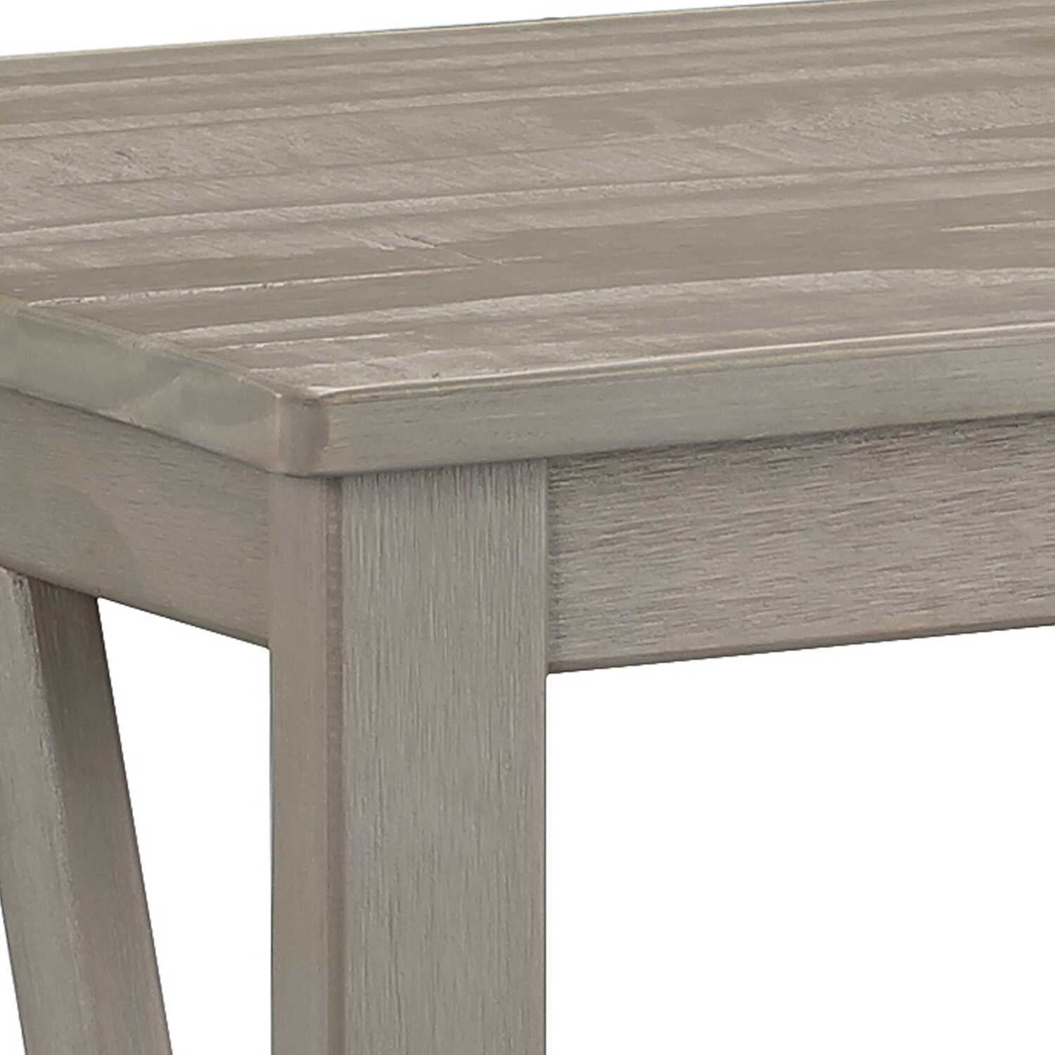 HomeRoots Decor Wooden End Table with Bottom Shelf and Inverted V ...