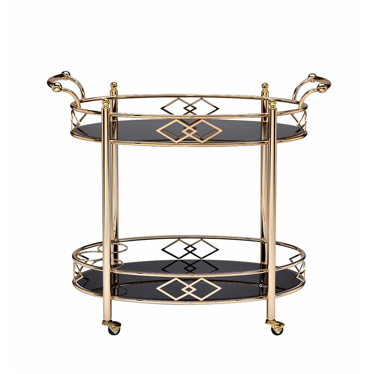 HomeRoots Kitchen 35" X 16" X 32" Gold Metal Serving Cart - 319140 ...