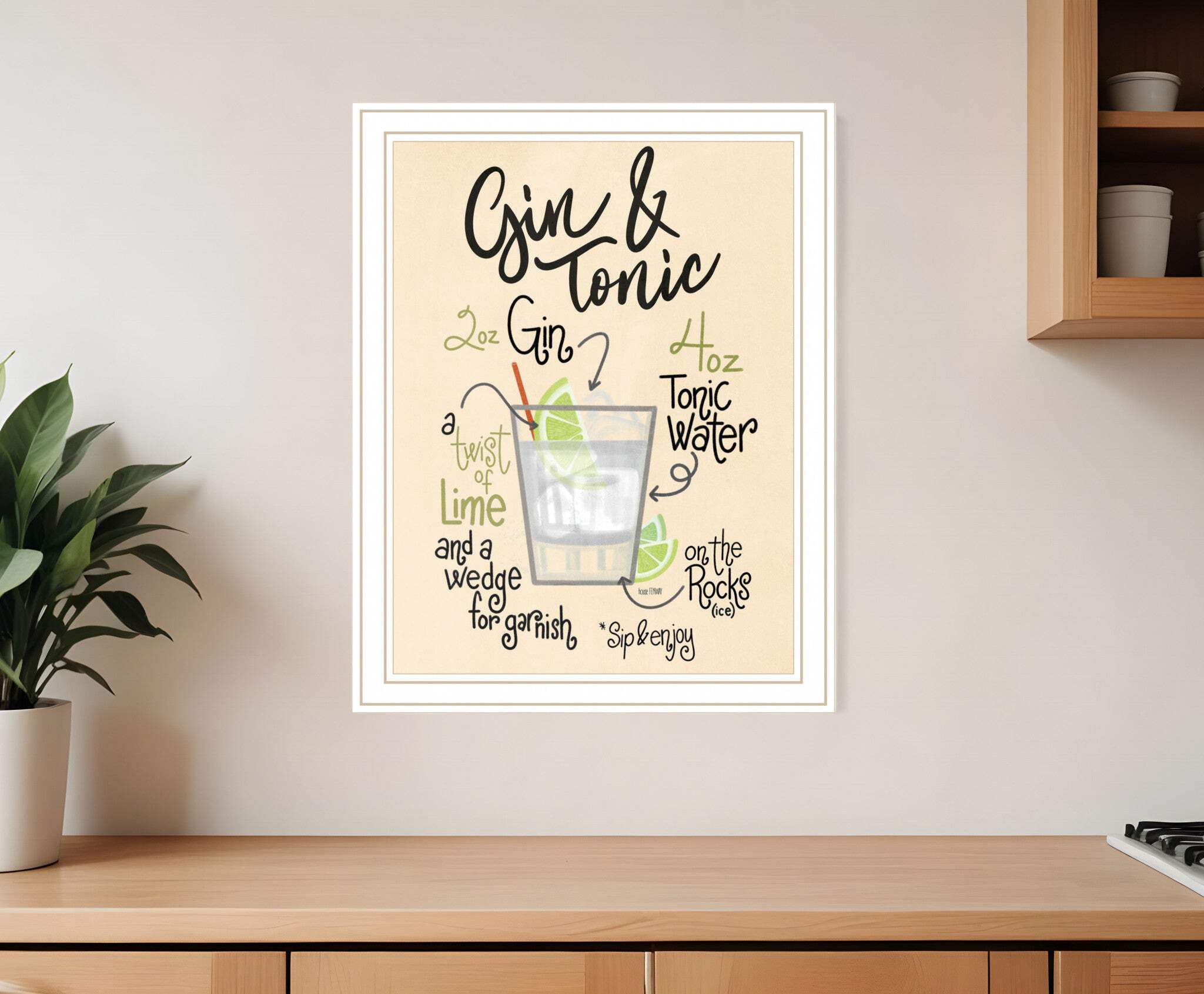 HomeRoots Gin And Tonic 2 White Framed Print Wall Art - Walmart.com